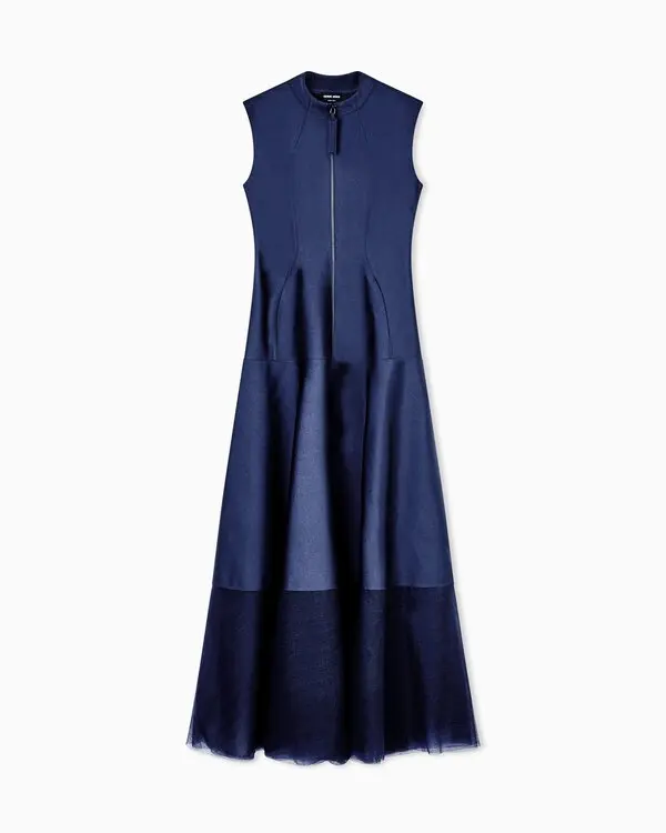 Giorgio Armani Long Dress In Scuba And Jersey