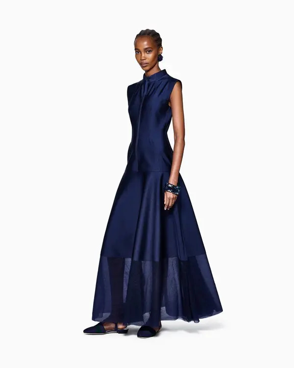Giorgio Armani Long Dress In Scuba And Jersey