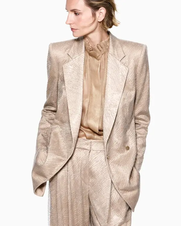 Giorgio Armani Single-breasted Jacket With Rhinestone Embroidery