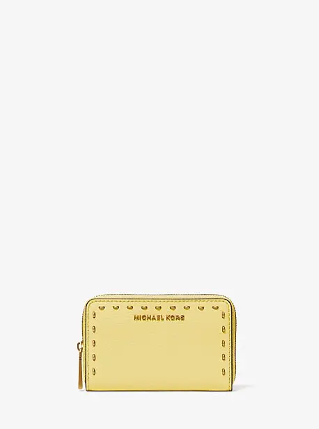 Michael Kors Small Studded Leather Wallet - Yellow