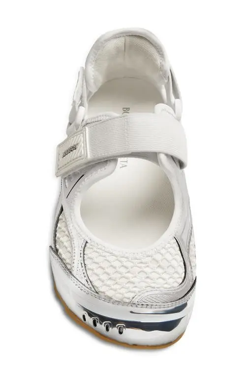 Bottega Veneta Orbit Flash Mary Jane Sneakers - Silver-white