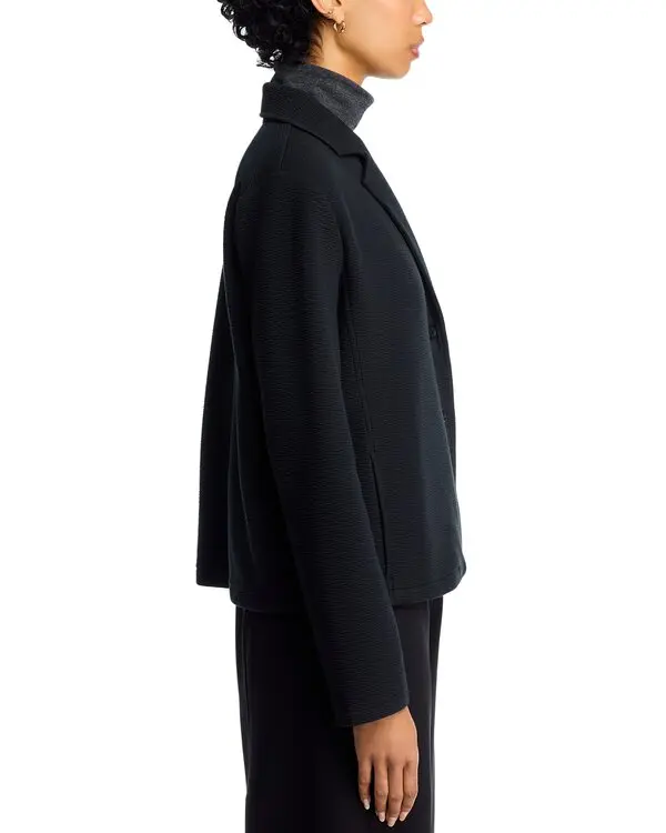 Eileen Fisher Textured Double Knit Notch Collar Jacket