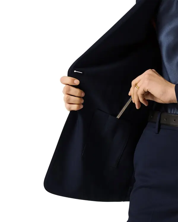 ARGENT Double Breasted Peak Lapel Blazer - Midnight