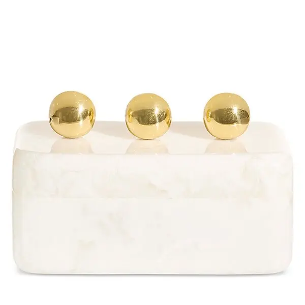 Jonathan Adler Fontana Box - White/brass