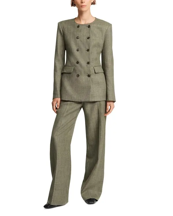 ARGENT Double Breasted Crewneck Blazer - Ash
