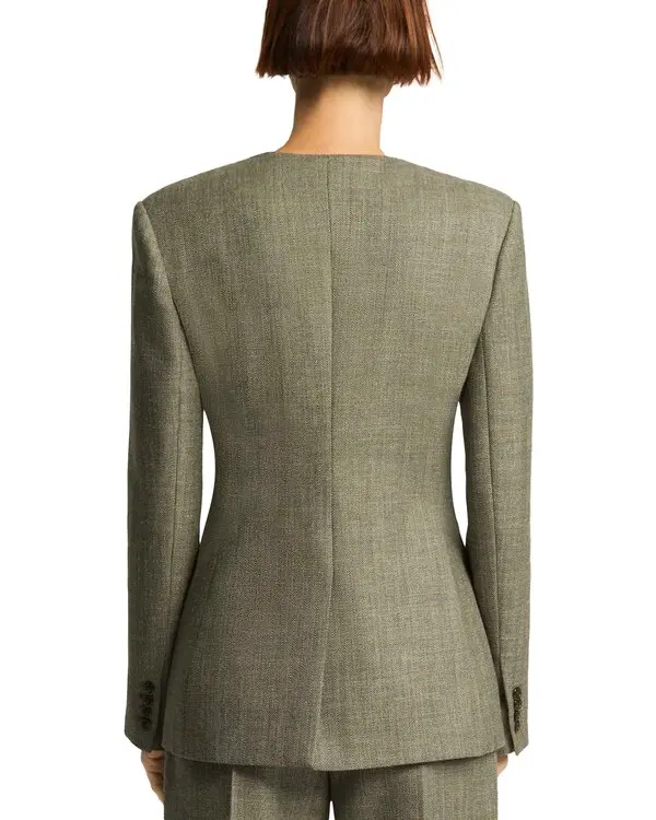 ARGENT Double Breasted Crewneck Blazer - Ash