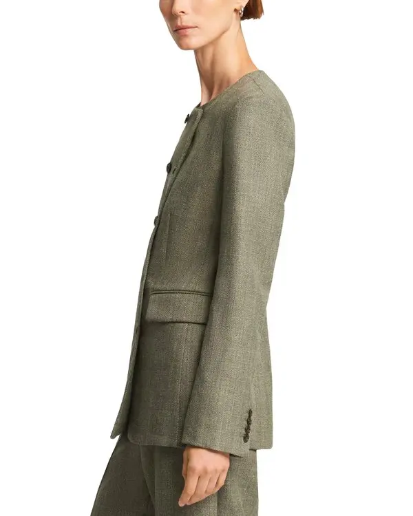 ARGENT Double Breasted Crewneck Blazer - Ash