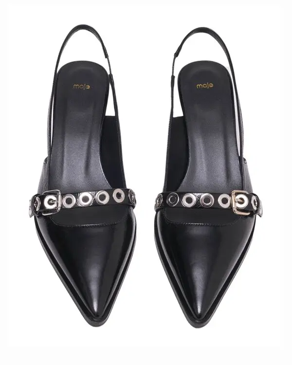 Maje Leather Slingback Pumps