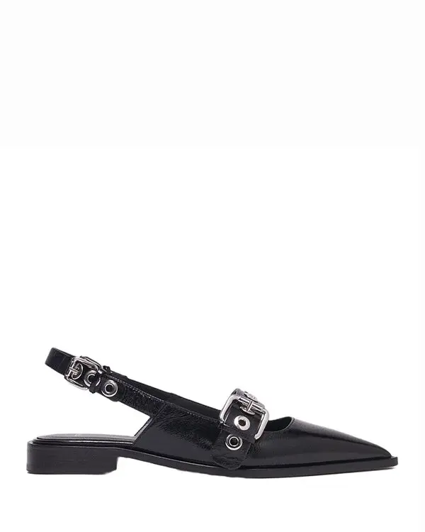 Maje Leather Slingback Flats