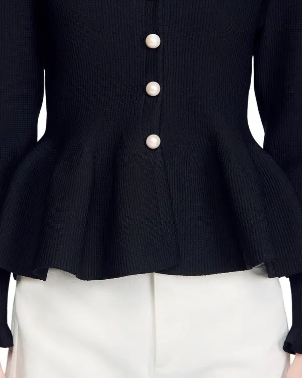 Sandro Peplum Cardigan Sweater