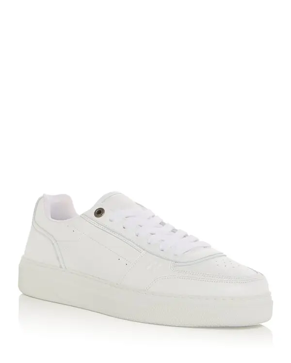 REPRESENT Initial Leather Sneakers - Flat White