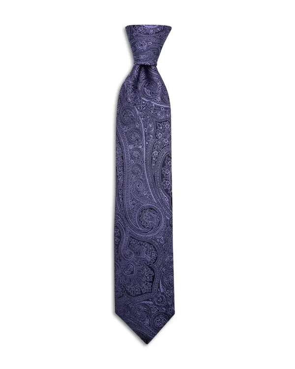 Canali Silk Paisley Neck Tie - Lavender