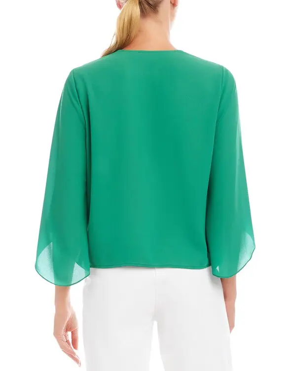 Karen Kane Drape Front Crossover Top - Key Lime