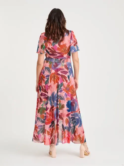 SCARLETT & JO Tilly Floral Sweetheart Hi-lo Dress - Peach Multi