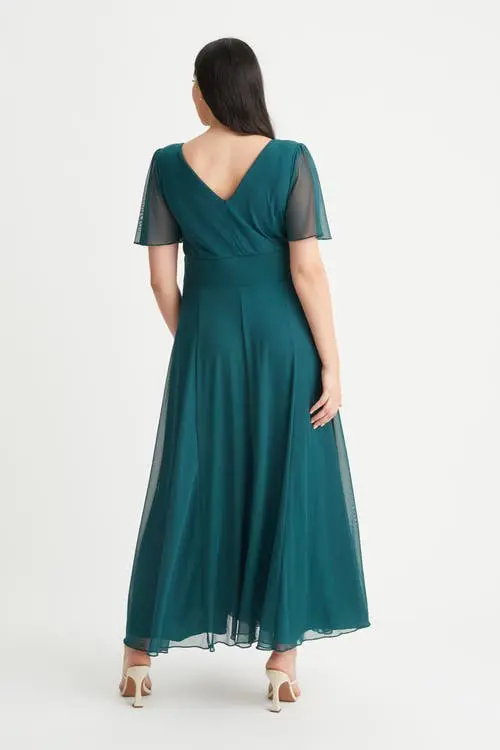 SCARLETT & JO Isabelle Angel Sleeve Maxi Dress - Green