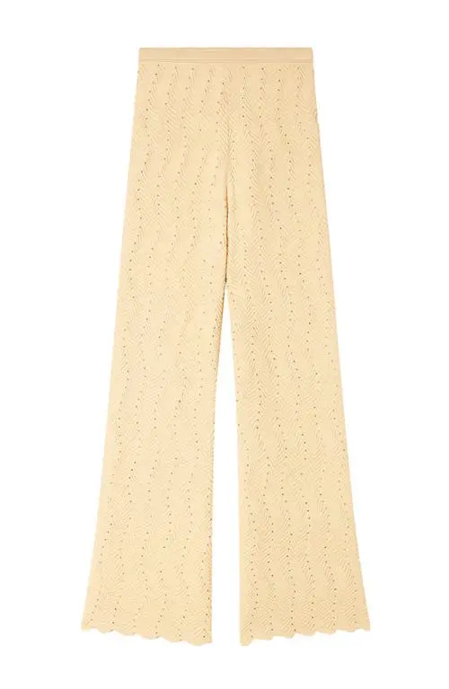 Sandro Rhinestone Knit Trousers - Gold