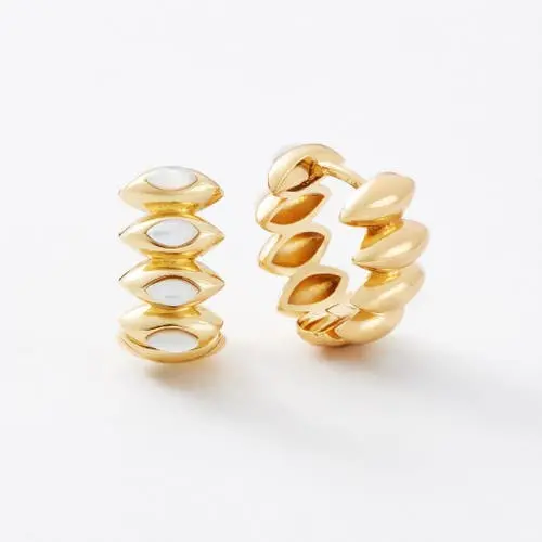 SARA PATINO Jasmine Reversible Pearl And Hoop Earrings - Gold