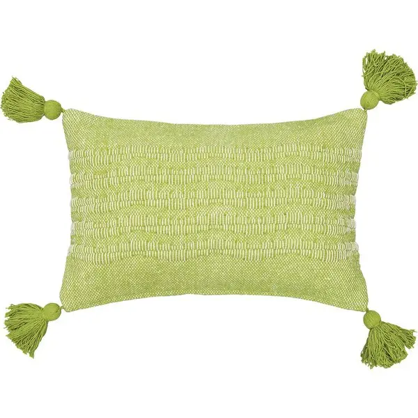 CAROL & FRANK Hodges Woven Throw Pillow With Tassels - Green