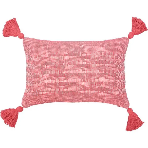 CAROL & FRANK Hodges Woven Throw Pillow With Tassels - Pink