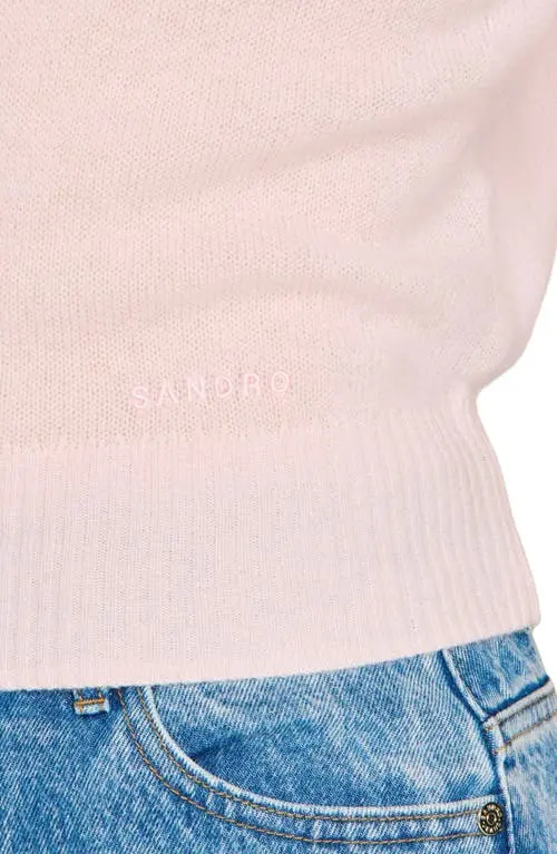 Sandro Embroidered Wool Cashmere Vest - Light Pink