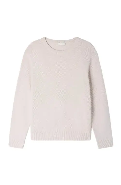 Sandro Crew-neck Seed Stitch Knit Sweater - Ecru
