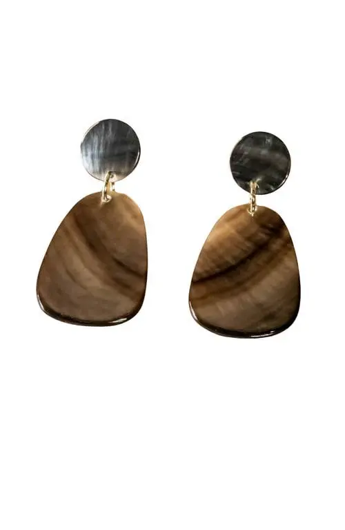 LIKHA Mother-of-pearl Drop Earrings - Black