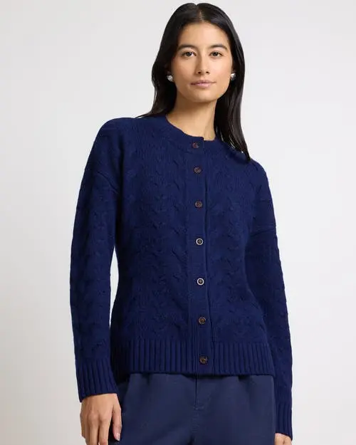 Onia Fitted Cable Knit Cardigan