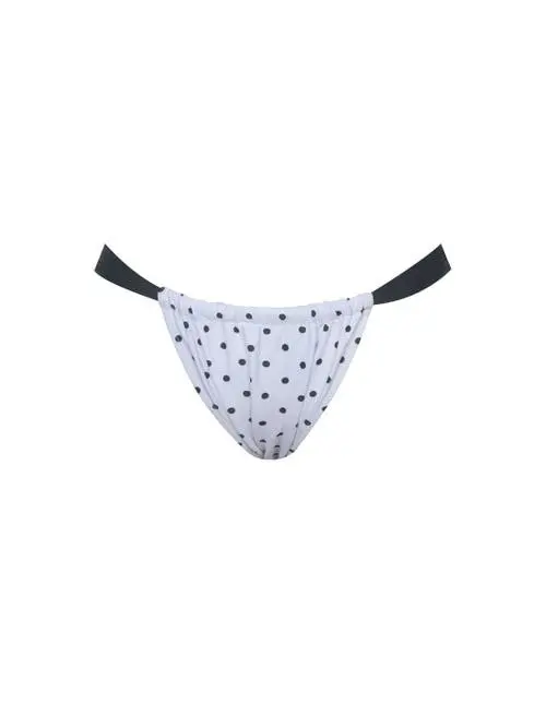 MISS CIRCLE Polka Dot Ruched Bikini Bottom