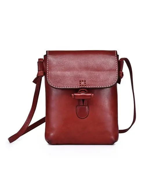 OLD TREND Ixia Genuine Leather Crossbody Bag - Brown