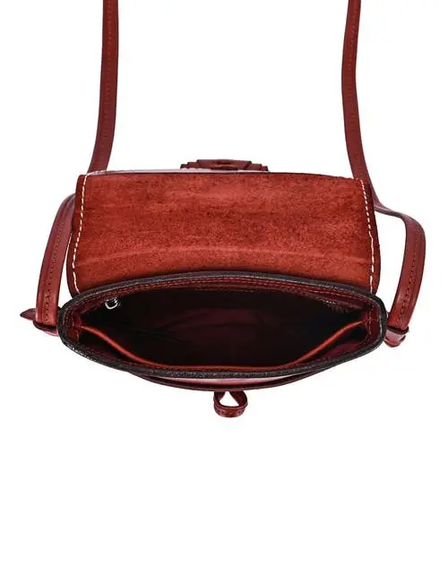 OLD TREND Ixia Genuine Leather Crossbody Bag - Brown