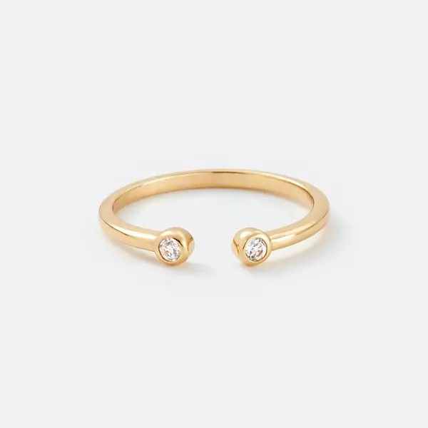 SARA PATINO Open Ring With White Topaz - Gold