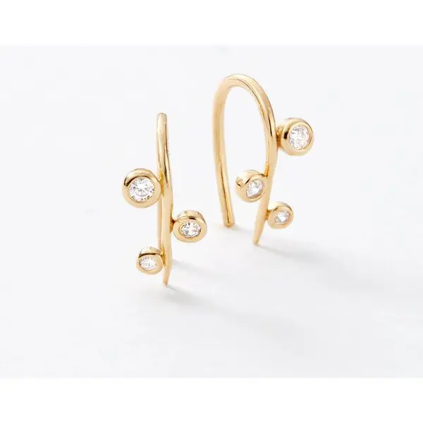 SARA PATINO Aralia Earrings With White Topaz - Gold