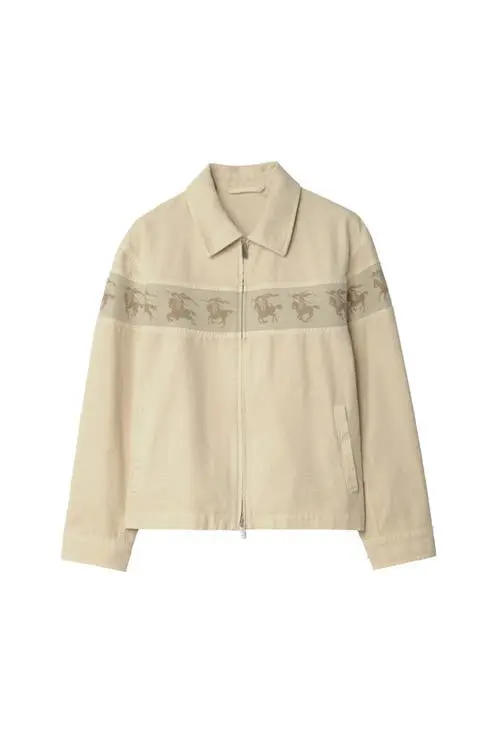 Burberry Galloping Knight Cotton Canvas Jacket - Tundra Beige