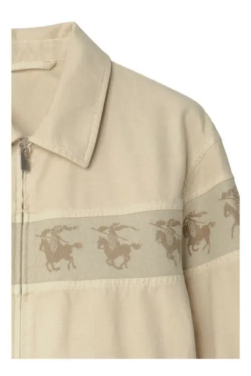 Burberry Galloping Knight Cotton Canvas Jacket - Tundra Beige