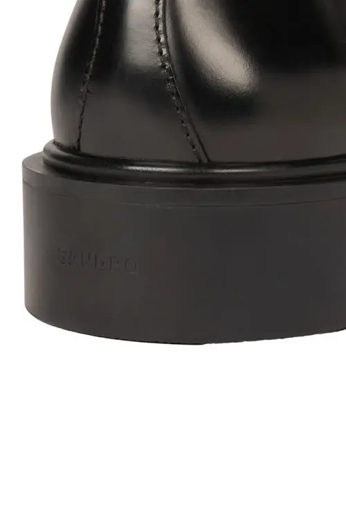 Sandro Patent Leather Derbies - Black