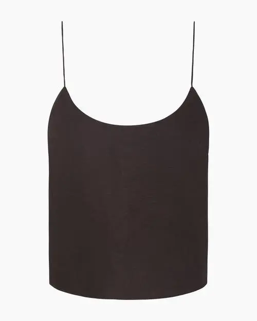 Onia Air Linen Cami Top - Espresso