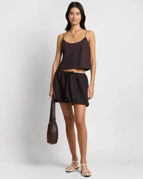 Onia Air Linen Cami Top - Espresso