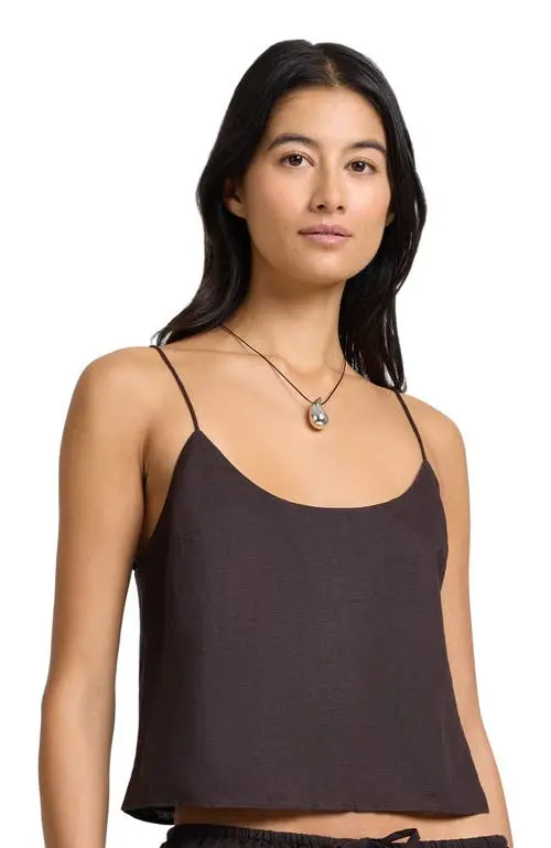 Onia Air Linen Cami Top - Espresso