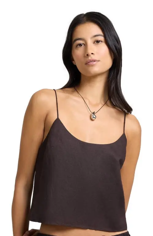 Onia Air Linen Cami Top - Espresso