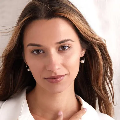 SARA PATINO Floating Pearl Hoop Earrings