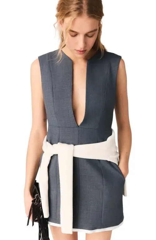 Maje Layered-effect Tailored Dress