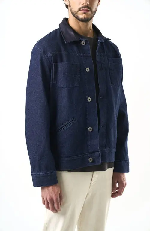 VELEZ Lerna Denim And Leather Trucker Jacket