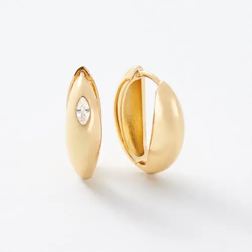 SARA PATINO Gardenia Reversible Hoop Earrings - Gold