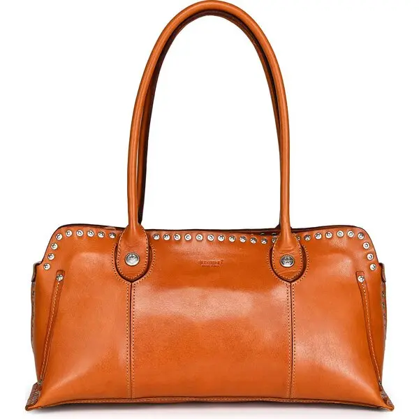 OLD TREND Soul Genuine Leather Studded Shoulder Bag - Caramel