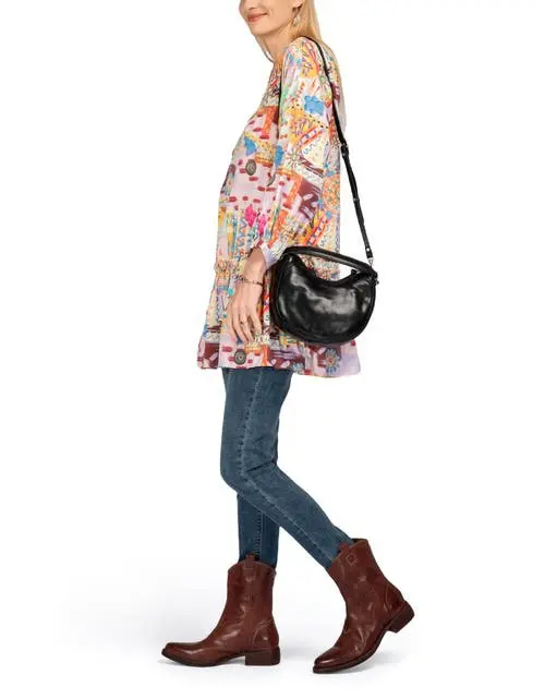 OLD TREND Dahlia Genuine Leather Hobo Bag - Black