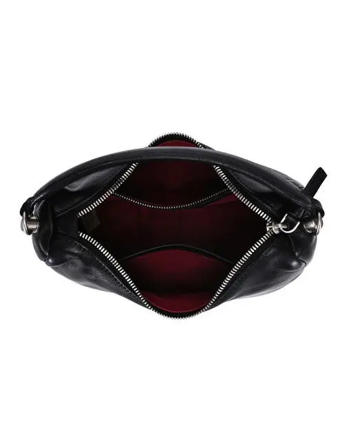 OLD TREND Dahlia Genuine Leather Hobo Bag - Black