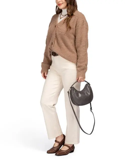 OLD TREND Dahlia Genuine Leather Hobo Bag - Grey