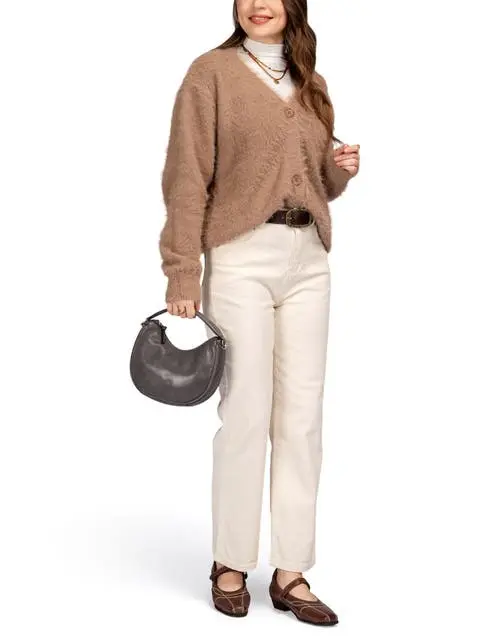 OLD TREND Dahlia Genuine Leather Hobo Bag - Grey