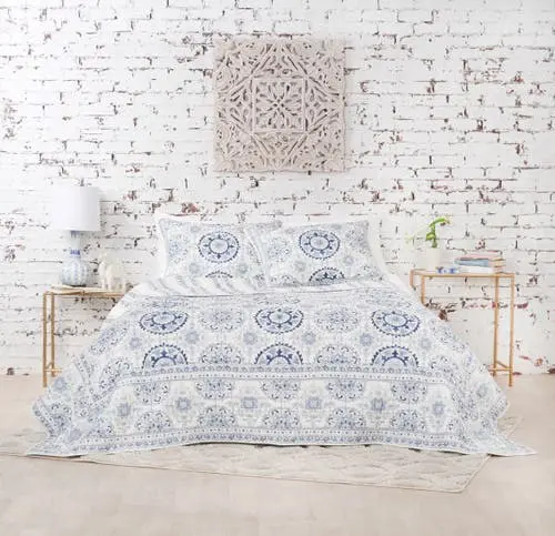 CAROL & FRANK Brambleton Quilt Set Bedding Collection - Blue