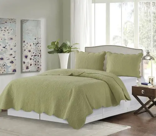 C&F HOME Christiana Sweet Pea Quit Bedding Collection - Green